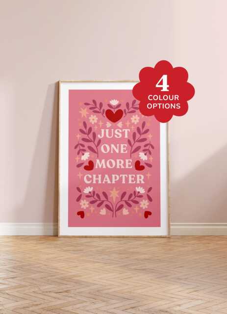 Just One More Chapter Book Inspired Art Print - Customisable Quote ...