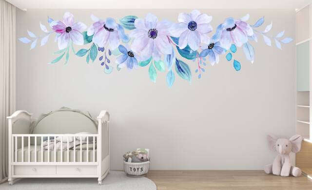 Flower Wall Decal/Nursery Decal/ Flowers Decals Decor/ Peonies Roses ...