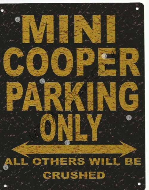 Mini Cooper Parking Only Sign Retro Metal Wall Art by Etsy | ufurnish.com