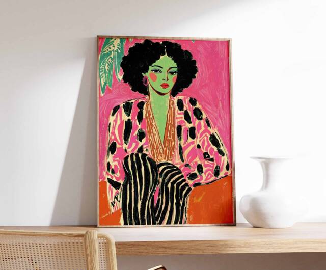 Retro Poster, Woman Print, 70's Vintage Psychedelic Art, Trippy Boho ...