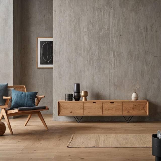 Oak Lowboard/Sideboard Walnut Console Table Tv Furniture Living Room ...