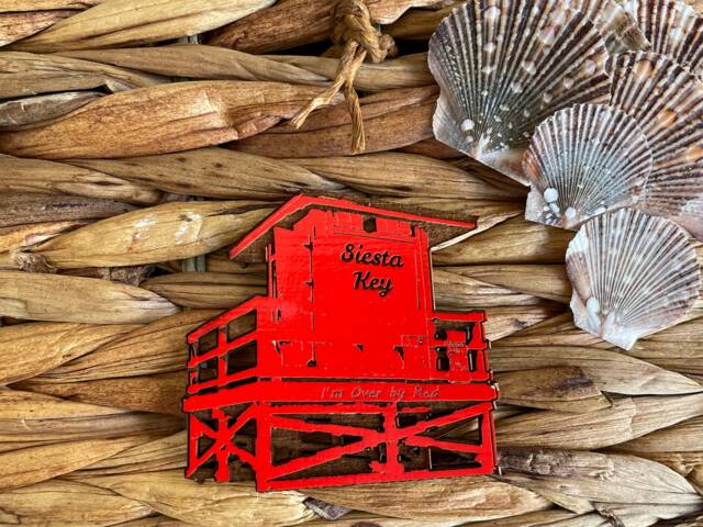 Siesta Key Red Vintage Lifeguard Stand Christmas Ornament by Etsy ...