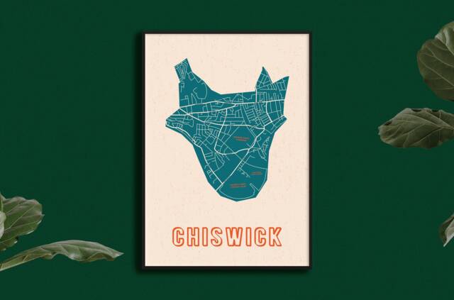 Chiswick Map Print // Of Digital Prints London Borough District British ...