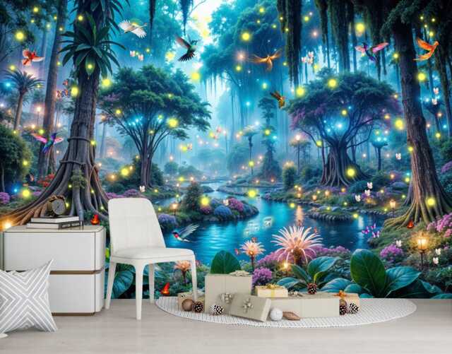 Enchanted Magical Forest Trees Girls Room Wall Decor Gift, Art Print ...