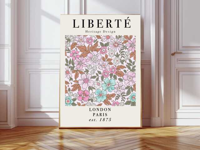 Liberte London Art Print, Botanical Print Flower Liberty Wall Decor by ...