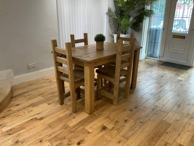 Rustic, Farmhouse Dining Table - 130 X 80cm 4 Chunky Chairs by Etsy ...