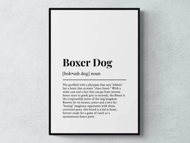 Boxer Dog Funny Definition Wall Art Print by Etsy | ufurnish.com