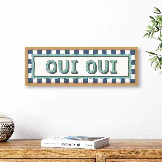 Framed Oui Print, French Quote Prints, Prints For Downstairs Loo, Sign ...