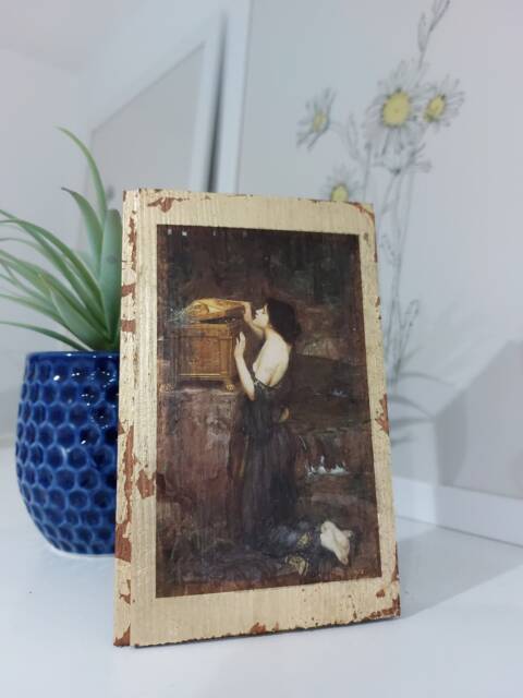 Pandora By Waterhouse Gold Gilded Oak Wood Wall Art by Etsy | ufurnish.com