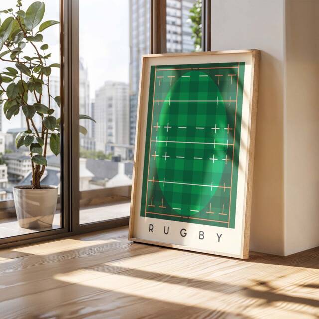 Rugby Wall Art - Minimal Sports Illustration Poster - High-Quality ...