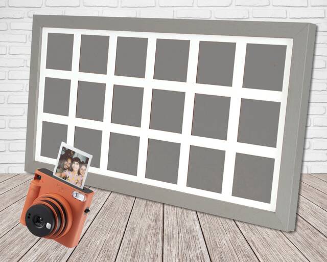 Instax Square Multi Aperture Wooden Photo Frame. Holds Eighteen Instax ...