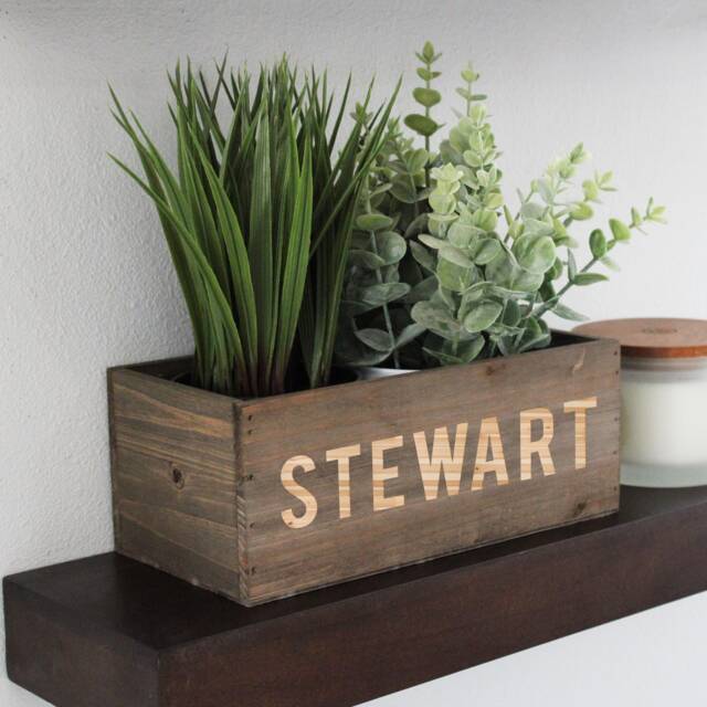 Family Name, Personalized Planter Box, Custom Wood Indoor Planter, Box ...