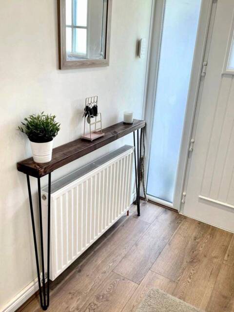 Radiator Shelf - Console Table Narrow Hallway Hall Reclaimed Entryway ...