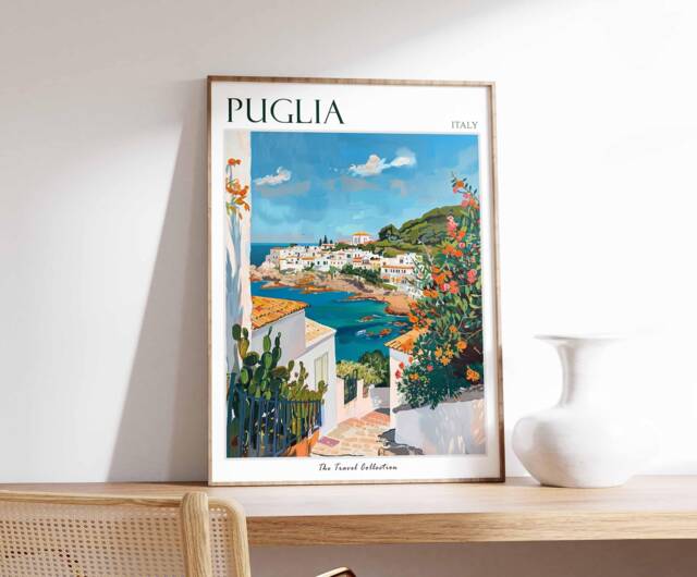 Puglia Poster, Travel Print, Italy Wall Art, Italian Decor, Gift, Art ...