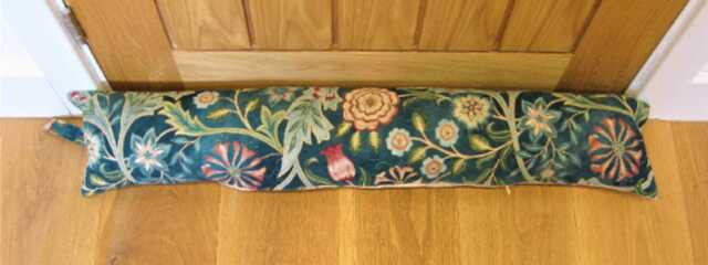 Draught Excluder, William Morris Wilhelmina Teal Green Floral Door ...
