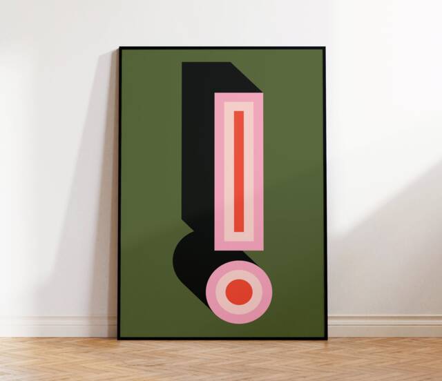 Exclamation Mark - Typography Art Print Wall A4 Unframed Decor Bold Colours Typographic A3 A5 ...