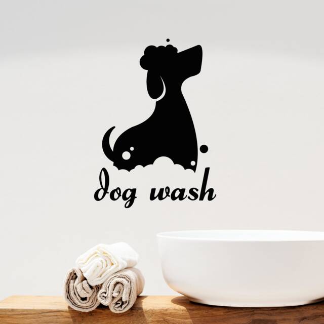 Dog Wash Vinyl Wall Decal Grooming Salon Pet Care Shop Veterinary ...