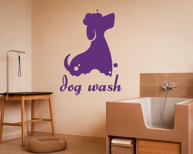Dog Wash Vinyl Wall Decal Grooming Salon Pet Care Shop Veterinary ...