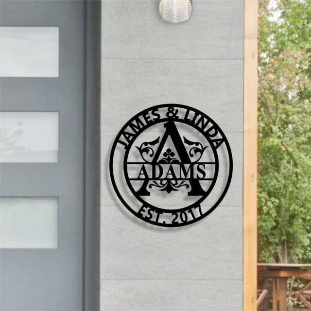 Personalized Family Name Wall Sign, Outdoor Metal Art, Decor Wedding ...