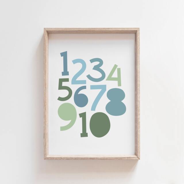 Numbers Print, Boys Nursery Prints, Playroom Wall Art, Poster, Decor ...