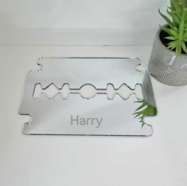 Personalized Razor Blade Acrylic Mirror Wall Art by Etsy | uFurnish.com