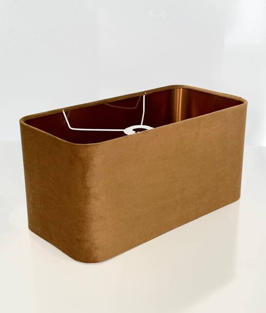 New Luxury Velvet Old Gold Brown Lamp Shade & Pendant Light Rounded ...