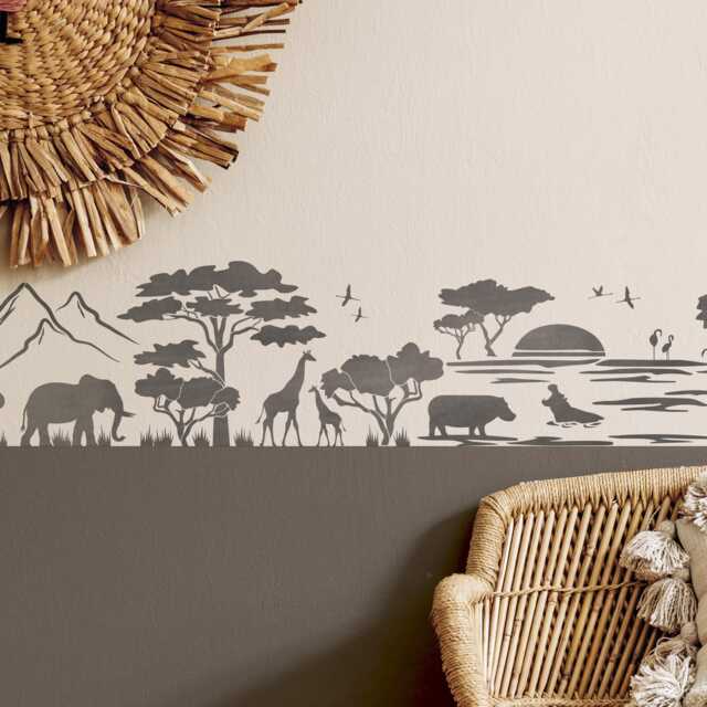 Wall Stencil For Painting Diy Nursery Kids Room Decor - African ...