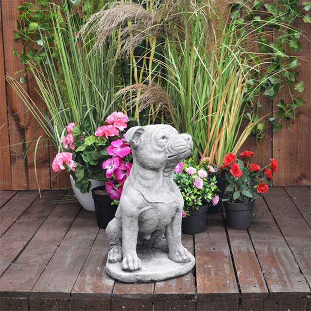 Large Staffordshire Bull Terrier Dog Stone Cast Garden Statue by Etsy ...