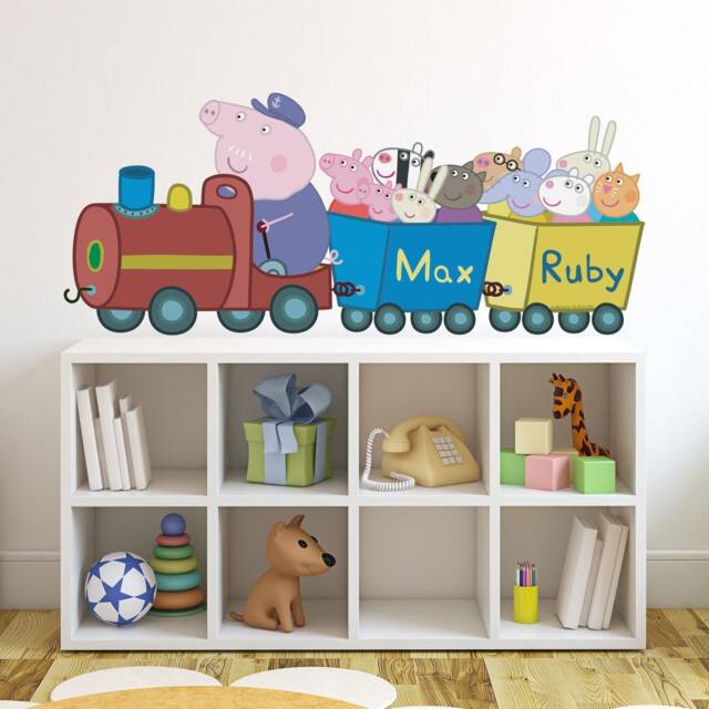 Personalised Peppa Pig Train Wall Sticker, Decal by Etsy | ufurnish.com