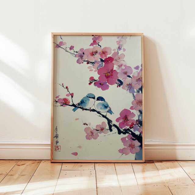 Cherry Blossom Poster, Sakura Wall Art, Japan Floral Print, Japanese ...