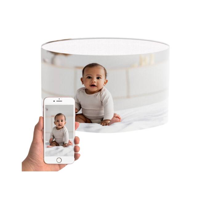 Personalized Photo Lampshade Custom Portrait Gift, Handmade Drum Shade ...