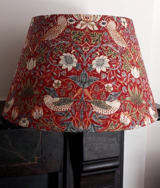 Tapered William Morris Red Strawberry Thief Lampshade by Etsy ...