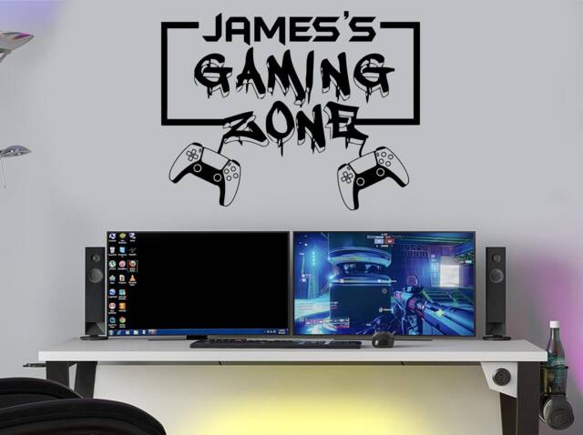 Personalized Gaming Zone Wall Decal Gamer Room Decor by Etsy | ufurnish.com