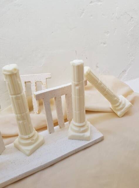 Doric Candle/ Greek Columns/ Ancient Figurine/ Made in Greece/ Pillar ...