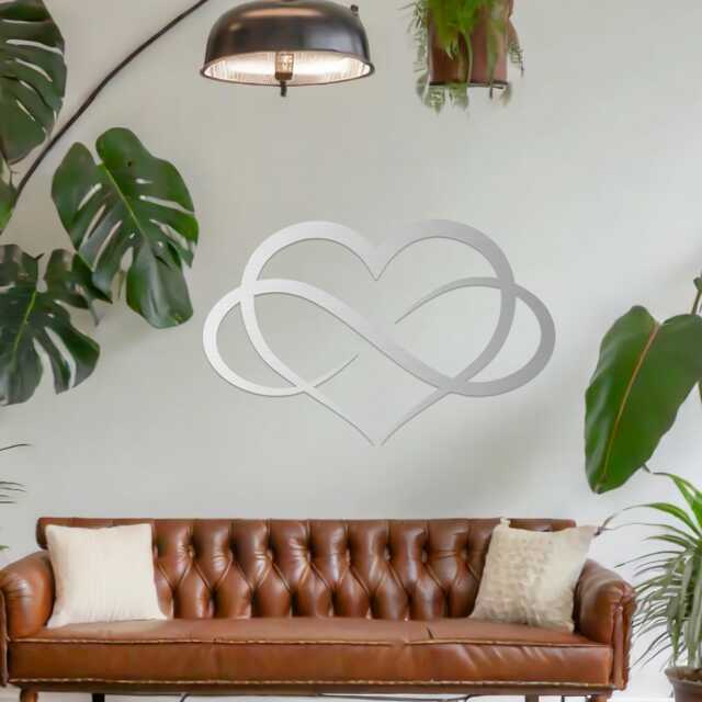 Wooden Infinity Heart Wall Art, Love Couples Art Home Decor, Modern ...