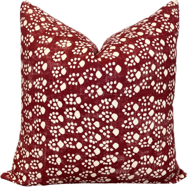 Soane Great Britain Paw Print Raspberry Linen Cushion Cover Pillow ...