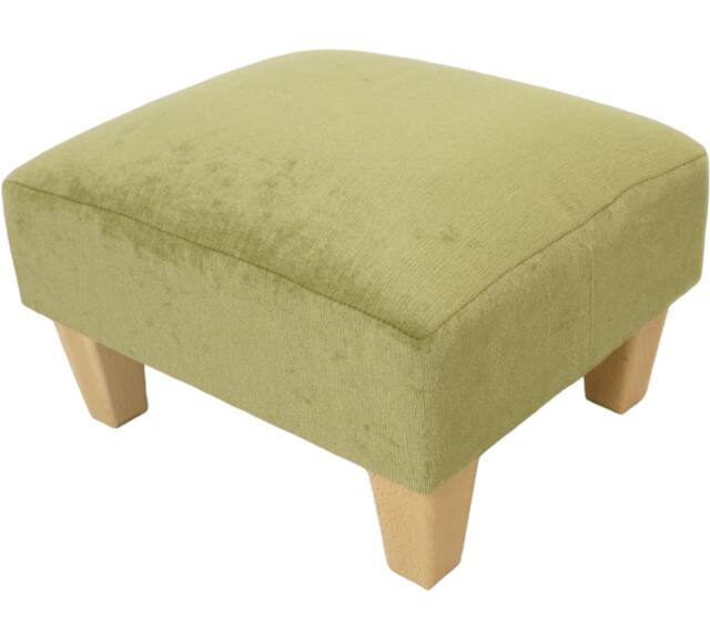 Small Footstool Crushed Chenille Velvet Sturdy Wood Frame Extra Seat ...