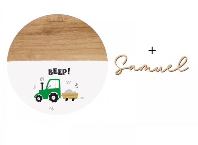Personalised Wooden Tractor Circle Name Plaque by Etsy | ufurnish.com