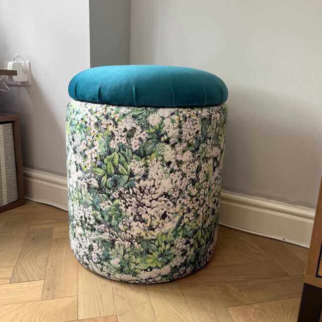 Handmade Floral Velvet Storage Ottoman Mix & Match Fabric Dressing ...