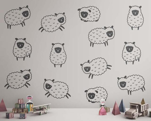 Sheep Wall Decals - Nursery Decals, Animal Cute Kids Room Decor by Etsy ...