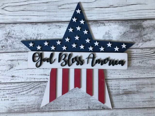God Bless America Star Sign/ American Flag/ Customize by Etsy ...
