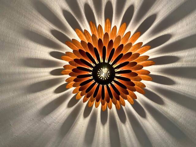 Orange Light Fixture, Pendant Light, Wood Lamp, Art Deco Chandelier ...