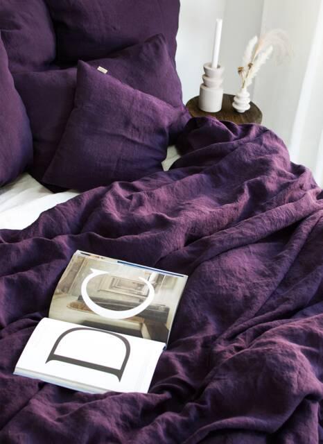 Linen Duvet Cover in Plum. King, Queen, Twin, Full, Double, Single ...