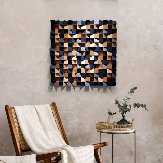 Wood Wall Art Large Size, Wooden Decor Modern Rustic Piece, Decorative ...