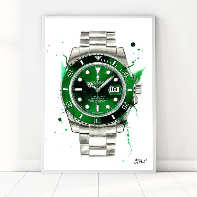 Rolex Hulk Gmt-Master Ii Aquarelle Wall Art Print Poster by Etsy ...