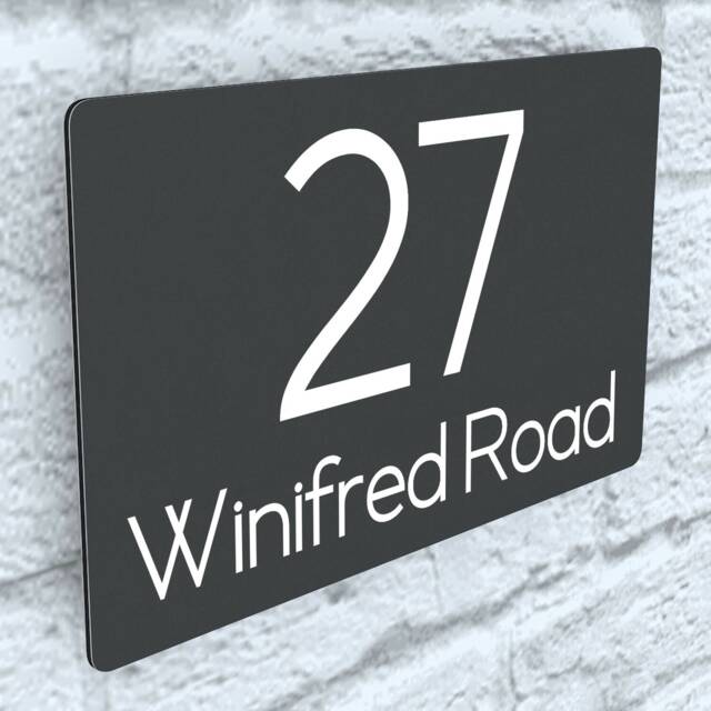 Modern Contemporary Property Number Door Sign Plaque Thetopperist Sign ...