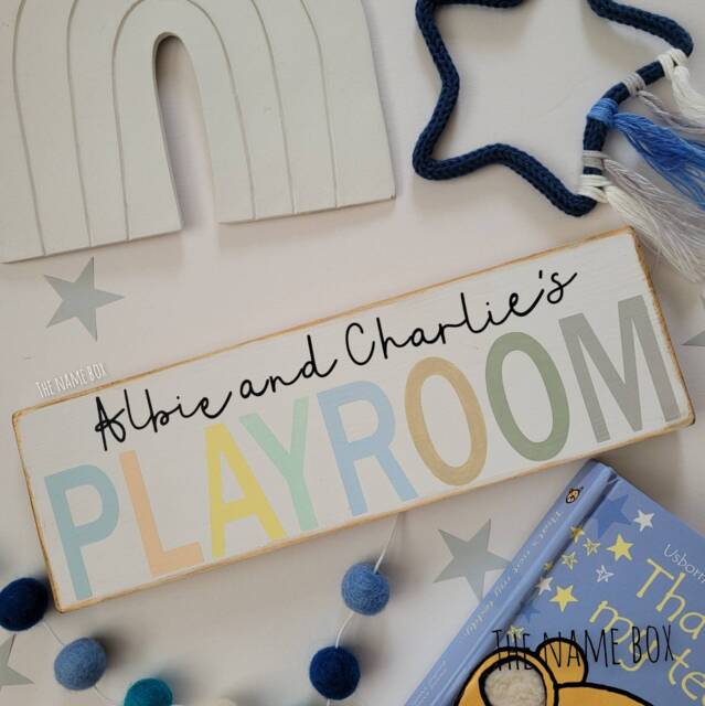 Personalised Playroom Sign- Childrens Door Freestanding Colourful Wall ...
