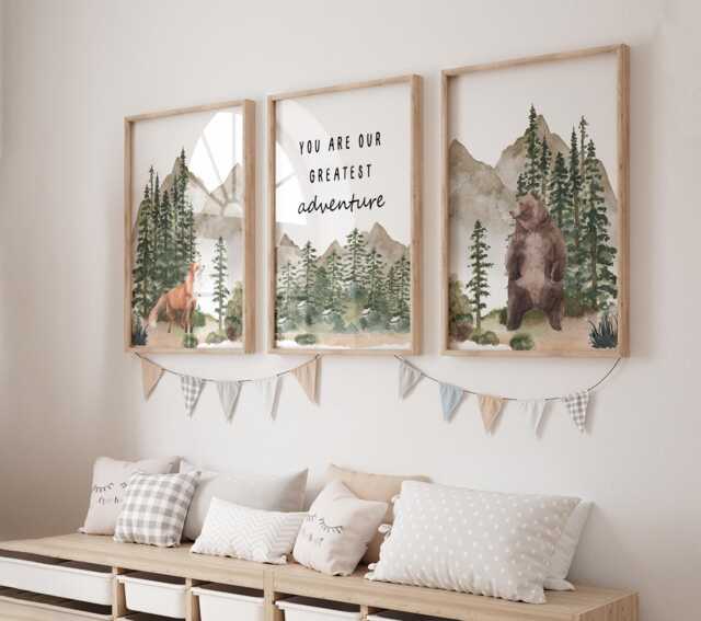 Adventure Nursery Wall Art, Mountain Room, Forest Prints, You Are Our ...