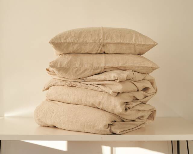 3-Piece Sand Linen Bedding Set Includes Duvet & Pillow Covers by Etsy ...