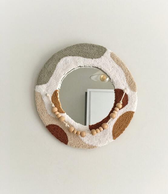 Handmade Punch Needle Mirror Tufted Minimal Wall Decor by Etsy ...